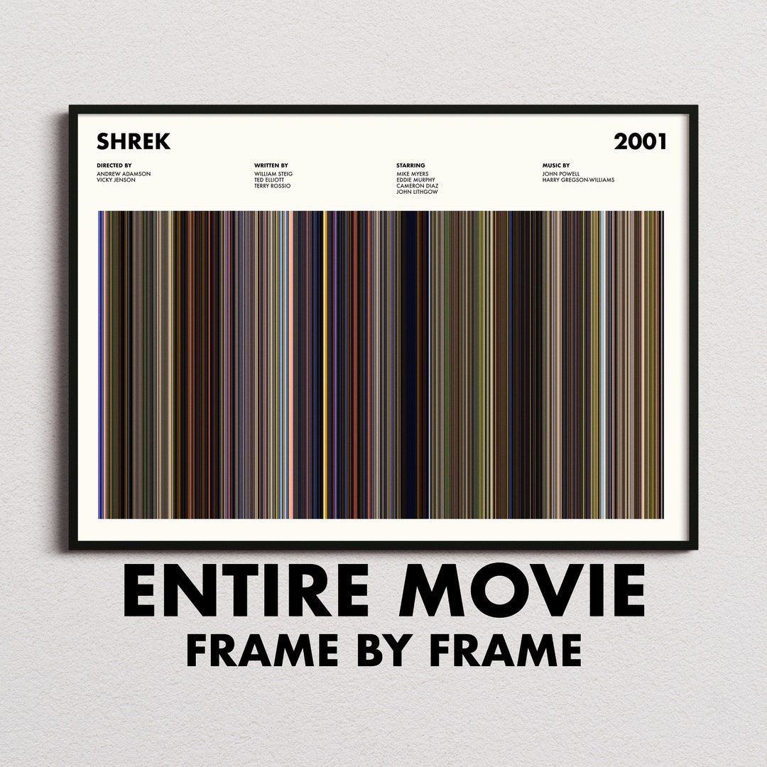 Shrek Movie Barcode Print, Shrek Print, Shrek Poster, Shrek Wall Art ...