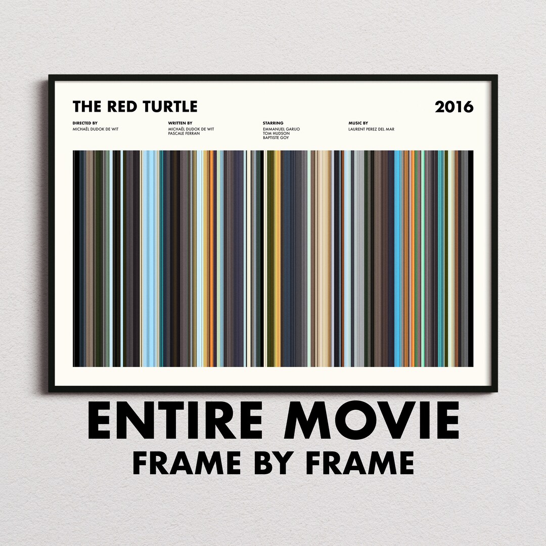 The Red Turtle Movie Barcode Print, the Red Turtle Print, the Red ...