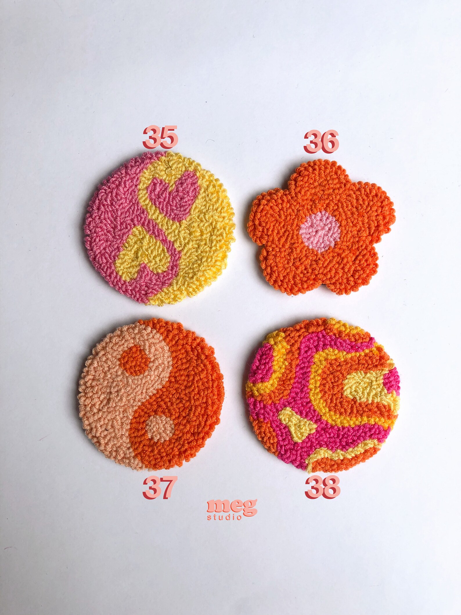 Set of 2 Car Coasters Punch Needle Car Coasters New Car - Etsy