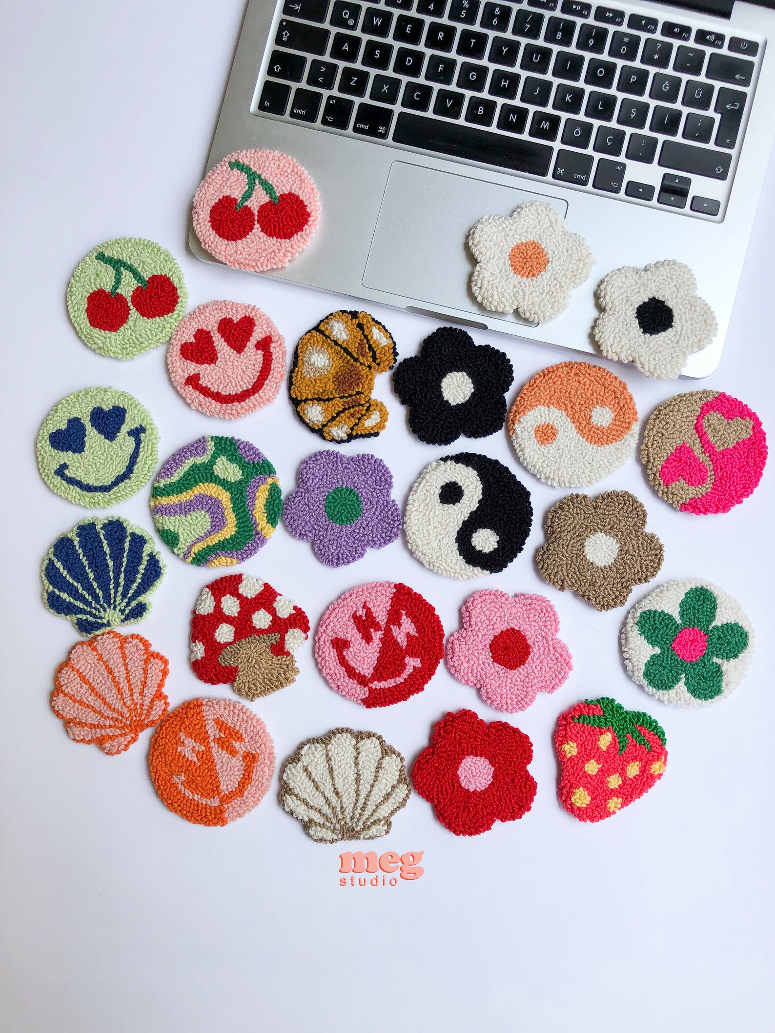 Set of 2 Car Coasters Punch Needle Car Coasters New Car - Etsy