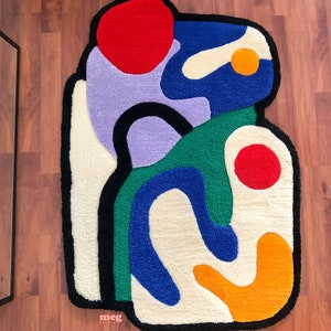 Tufted Rug, Tufting Rug, Handmade Carpet, Abstract Hand Tufted - Etsy