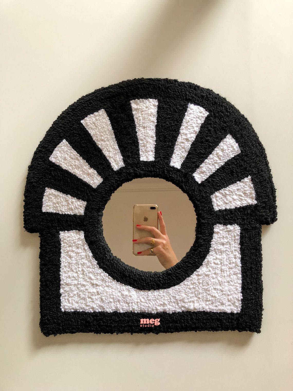 Punch Needle Mirror Tufted Mirror Mirror Design Home Gift - Etsy