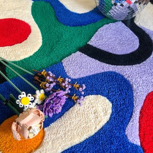 Tufted Rug, Tufting Rug, Handmade Carpet, Abstract Hand Tufted - Etsy