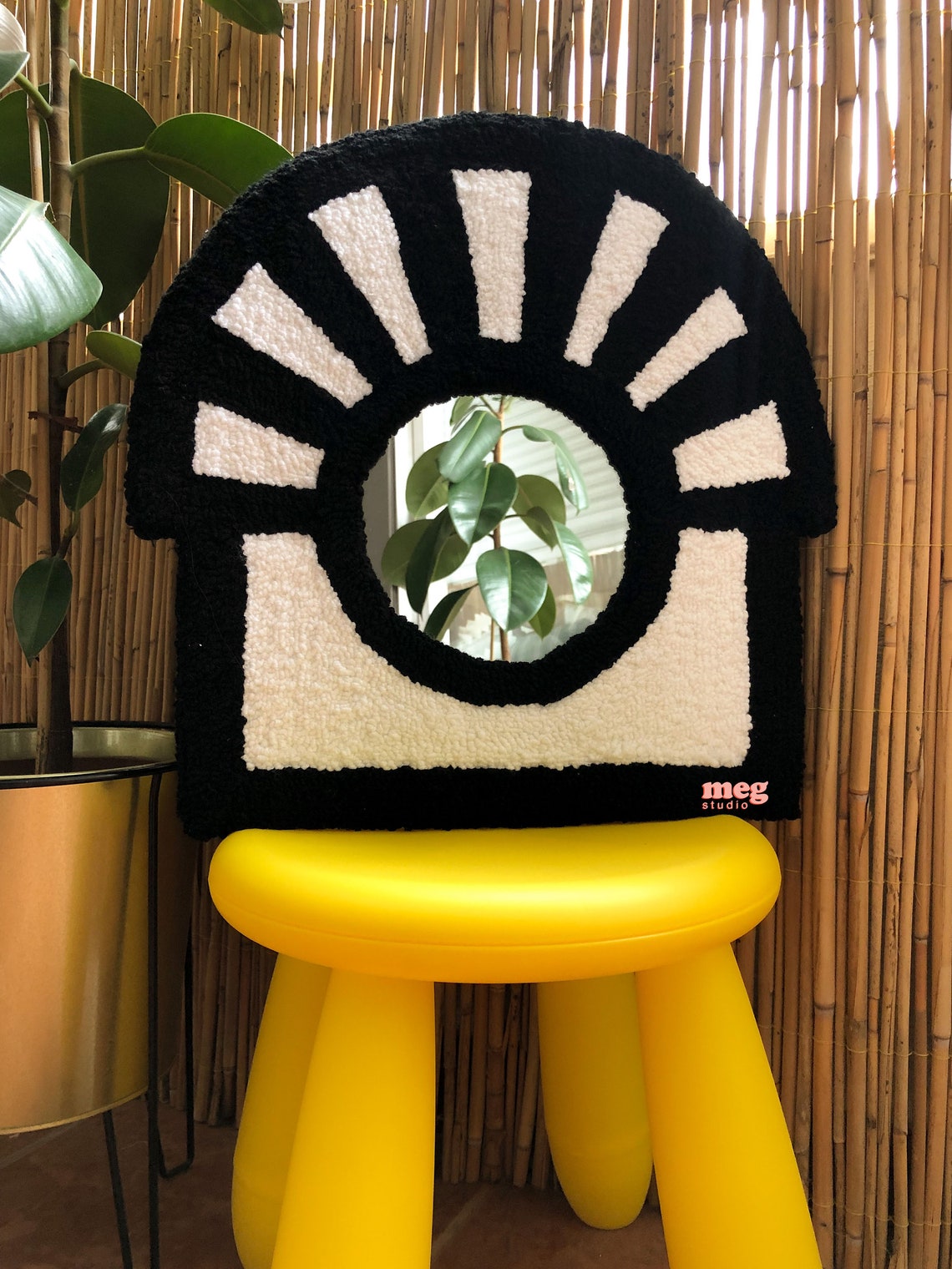 Punch Needle Mirror Tufted Mirror Mirror Design Home Gift - Etsy