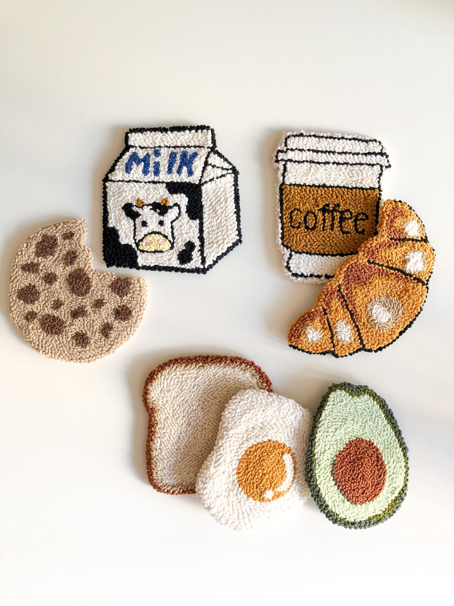 Punch Needle Coasters Tufted Coasters Drink Coasters Tufted - Etsy