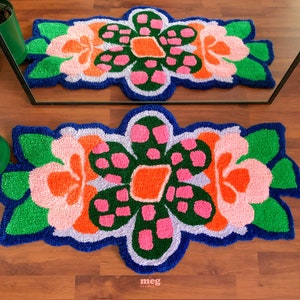 Tufted Rug, Flowers Rug, Handmade Carpet, Hand Tufted Rug, Mini Rug - Etsy