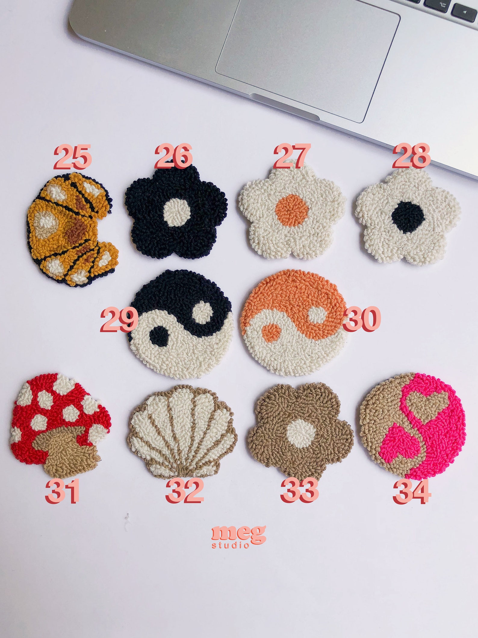 Set of 2 Car Coasters Punch Needle Car Coasters New Car - Etsy