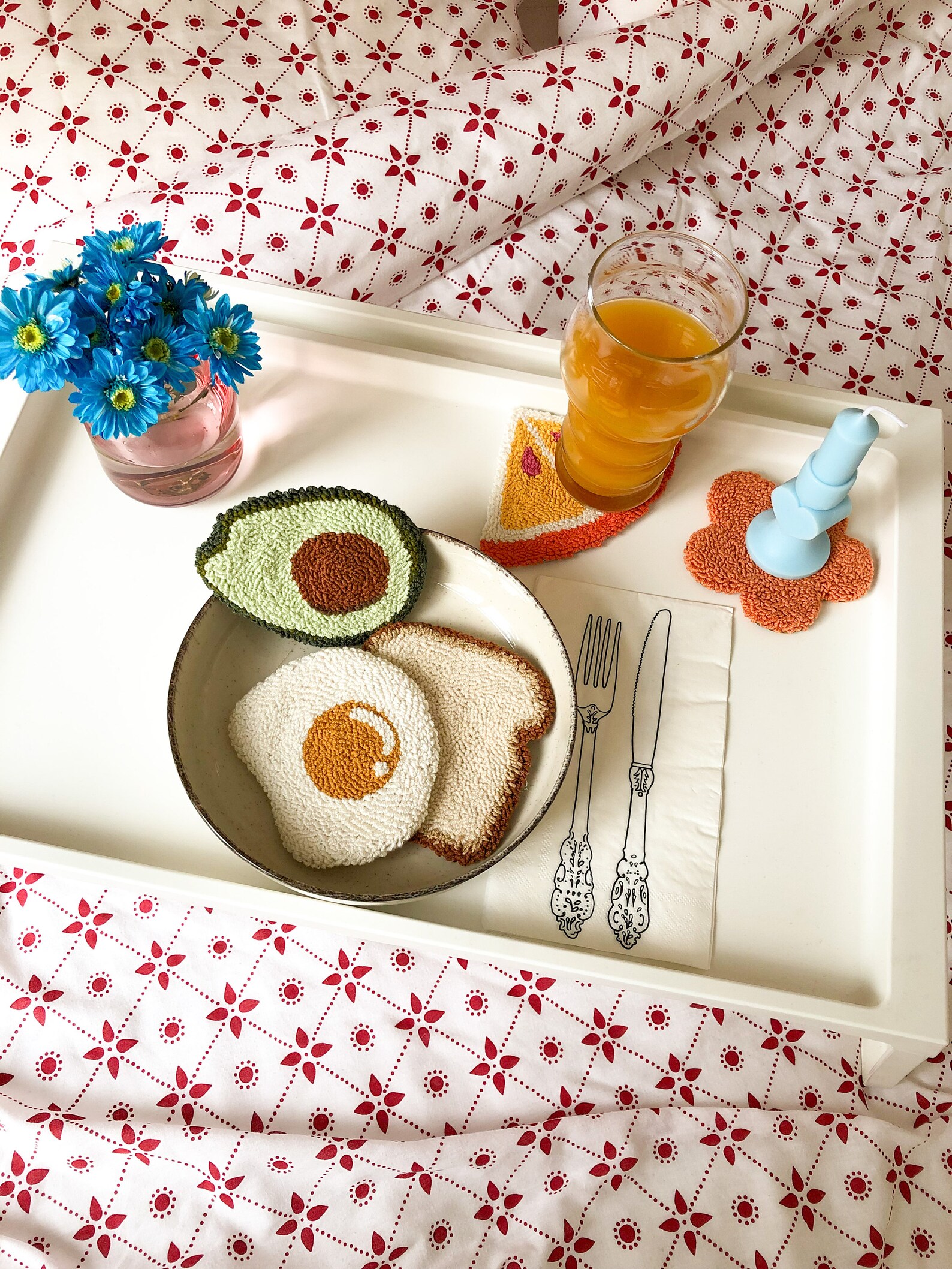 Punch Needle Coasters Tufted Coasters Drink Coasters Tufted - Etsy