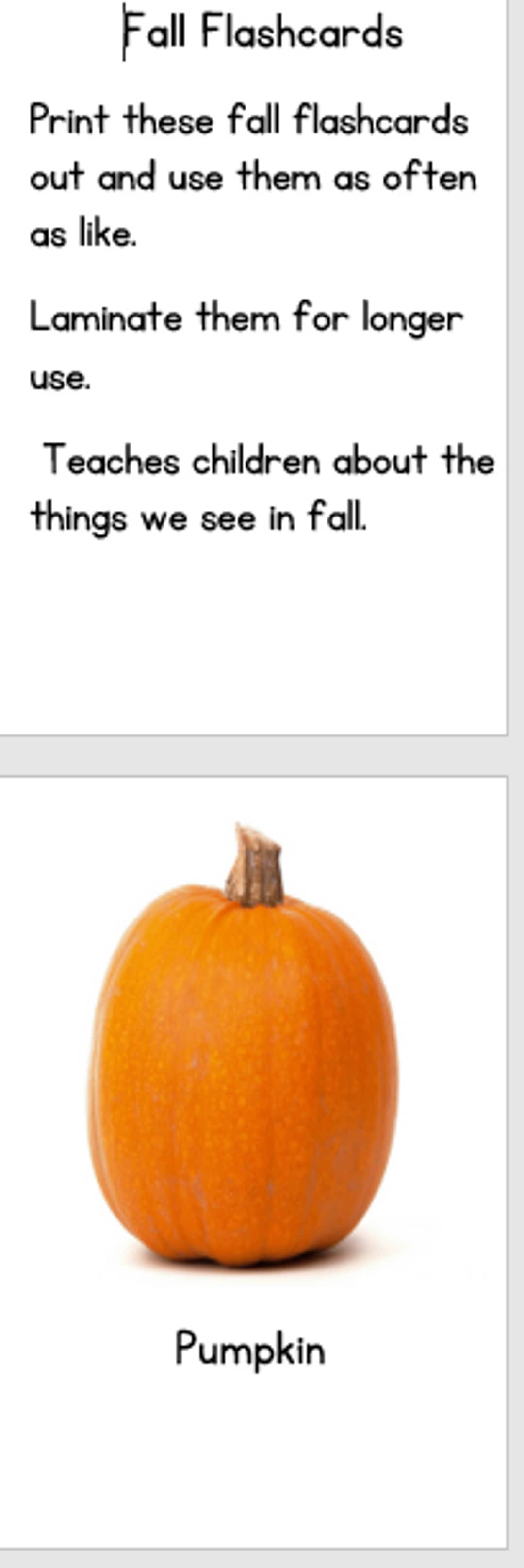 Fall Flashcards and Fall Matching/grid Game - Etsy