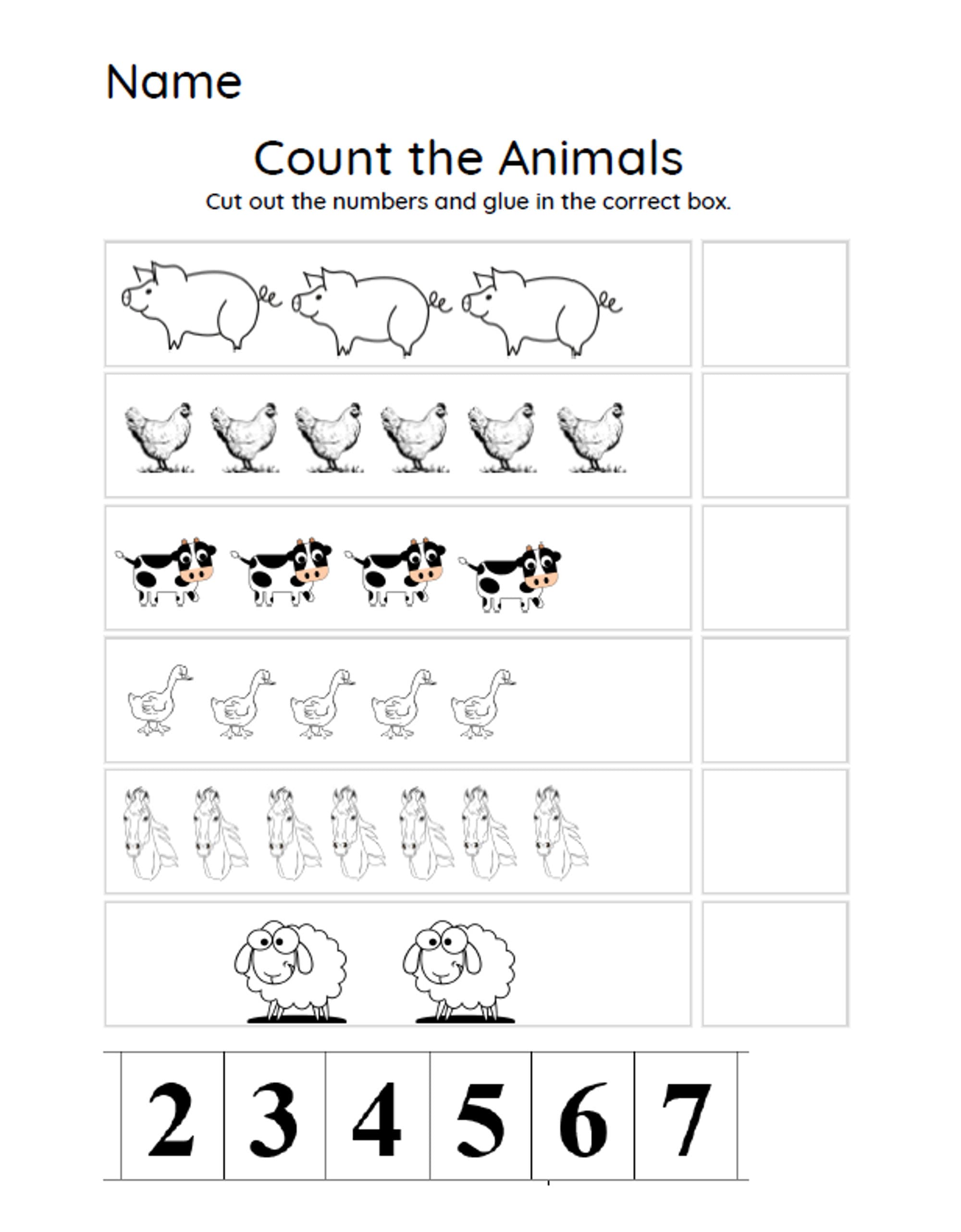 Farm Animals Worksheets - Etsy
