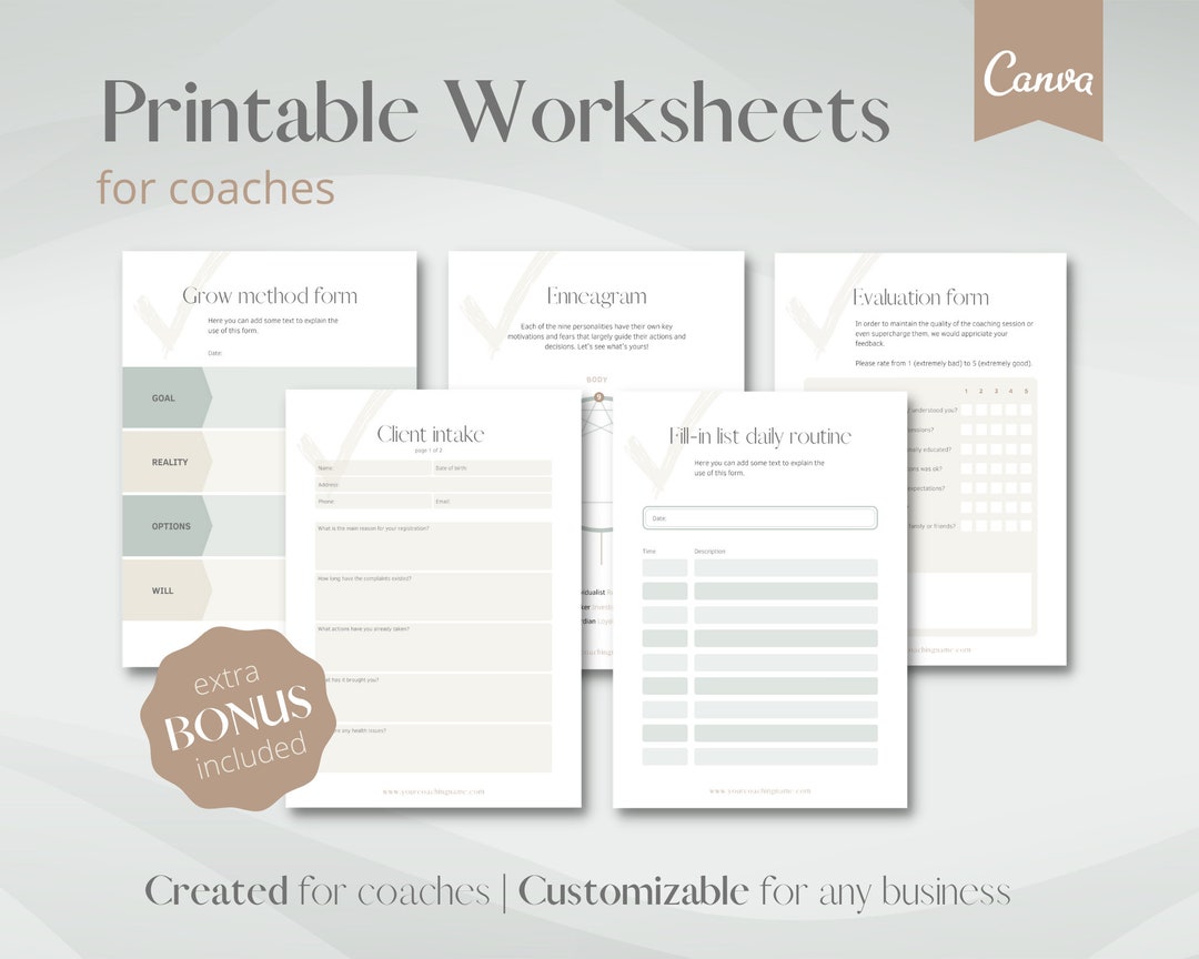 Coach Forms, Printable Forms for the Coach, Customizable Worksheets ...