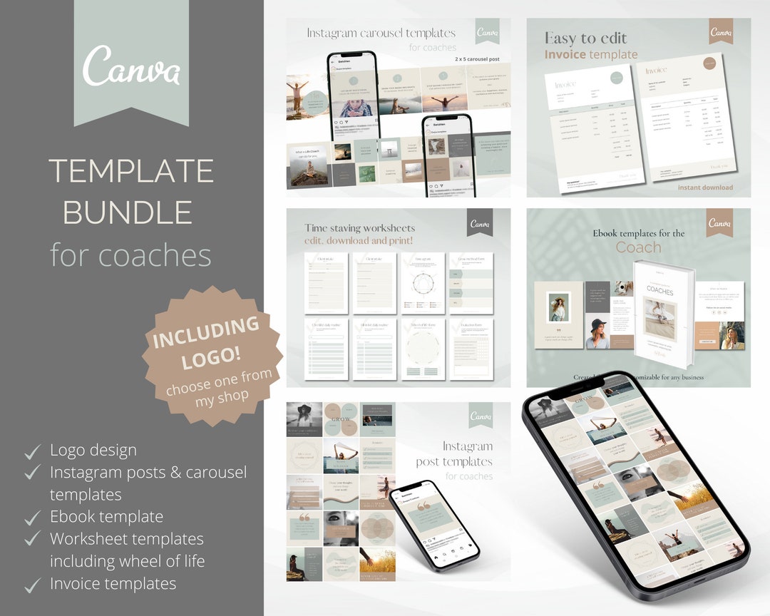 Branding Template Bundle, Coach Template Pack, Template Bundle for ...