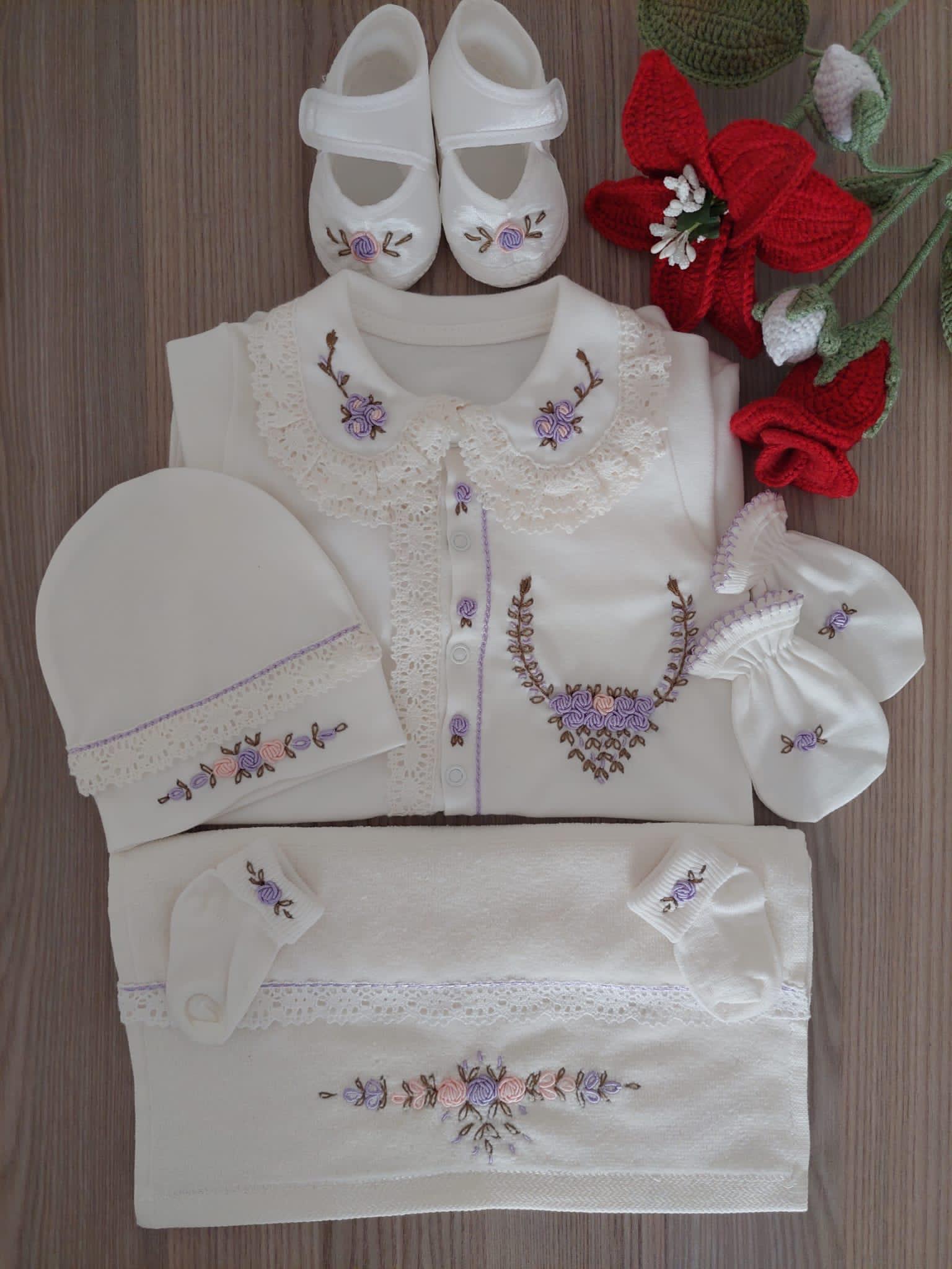 Personalized Newborn Outfit With Embroidered Handwork, Gift With Hand ...