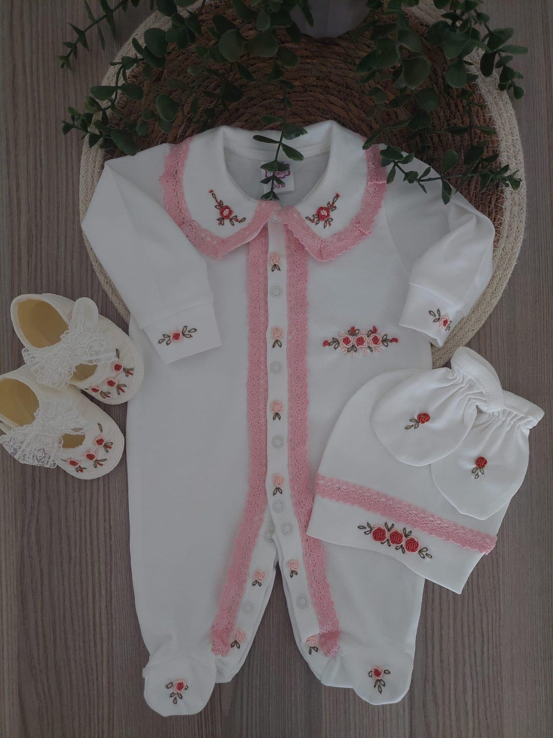 Personalized Newborn Outfit With Embroidered Handwork, Gift With Hand ...