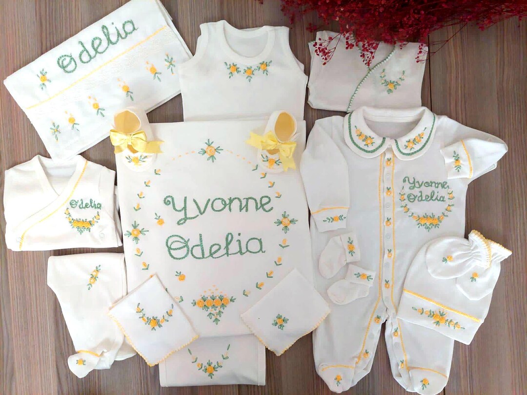 Baby Outfit From Organic Cotton, Personalized Unisex Newborn Set With ...