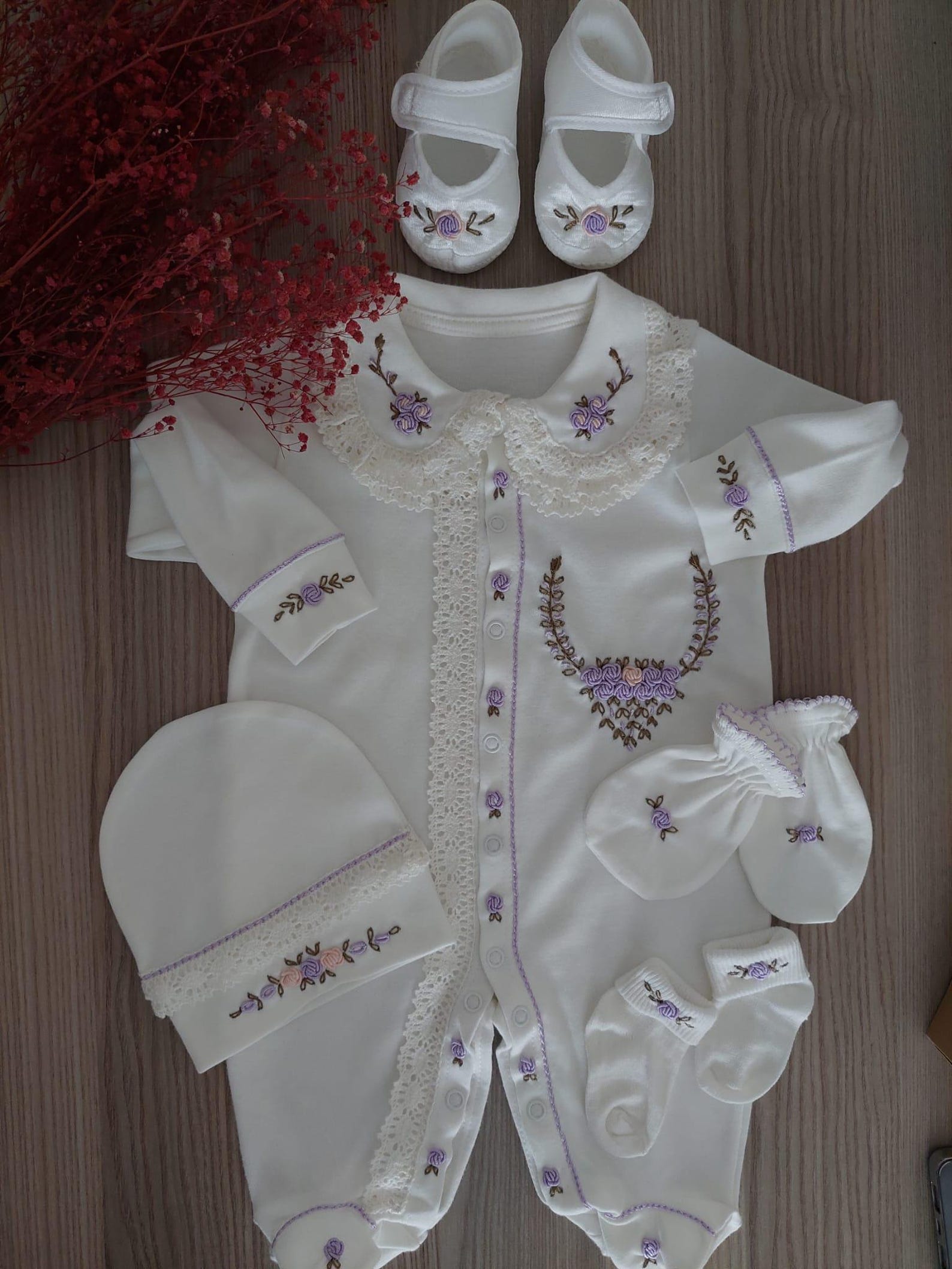Personalized Newborn Outfit With Embroidered Handwork, Gift With Hand ...