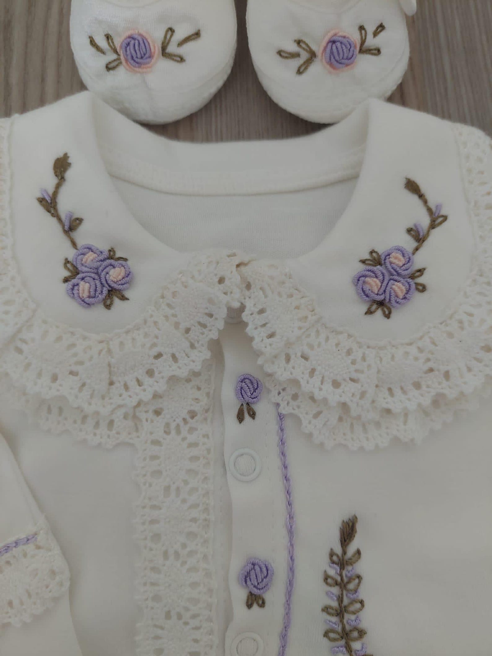 Personalized Newborn Outfit With Embroidered Handwork, Gift With Hand ...