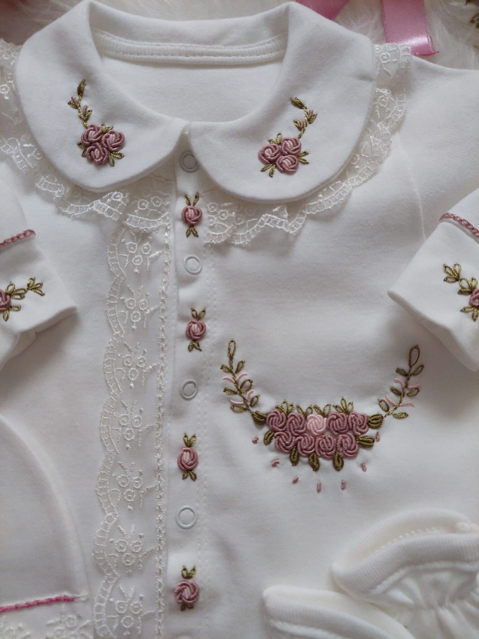 Personalized Newborn Outfit With Embroidered Handwork, Gift With Hand ...