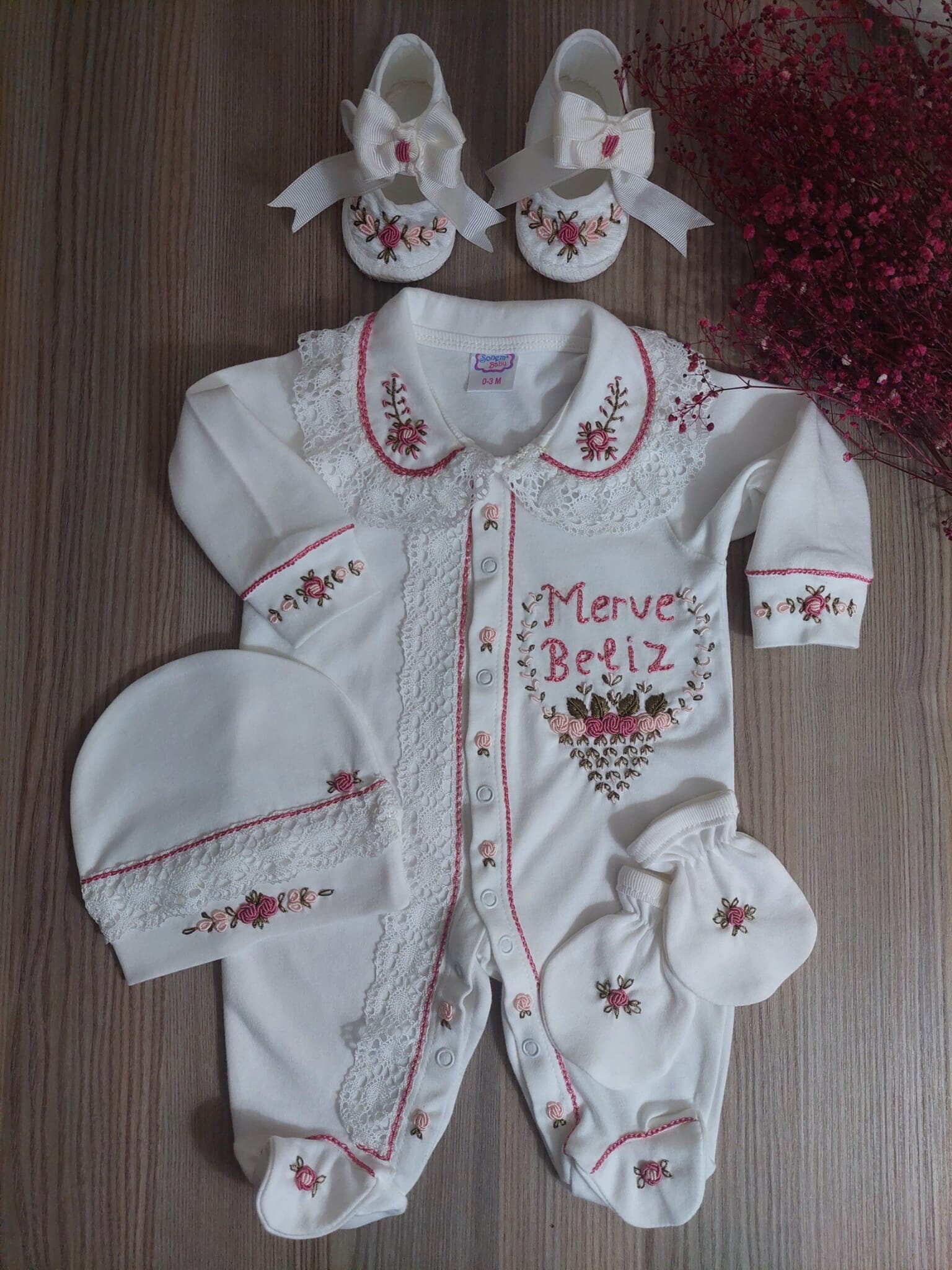 Personalized Newborn Baby Coming Home Outfit With a Name Embroidered ...