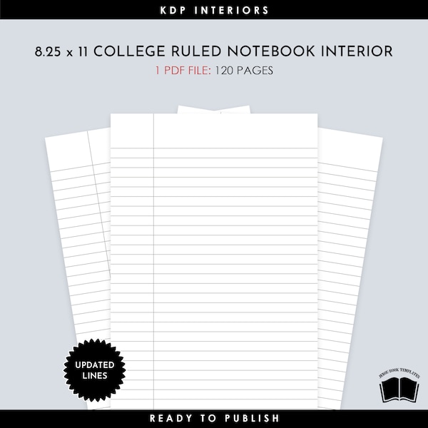 College Ruled Notebook - Etsy