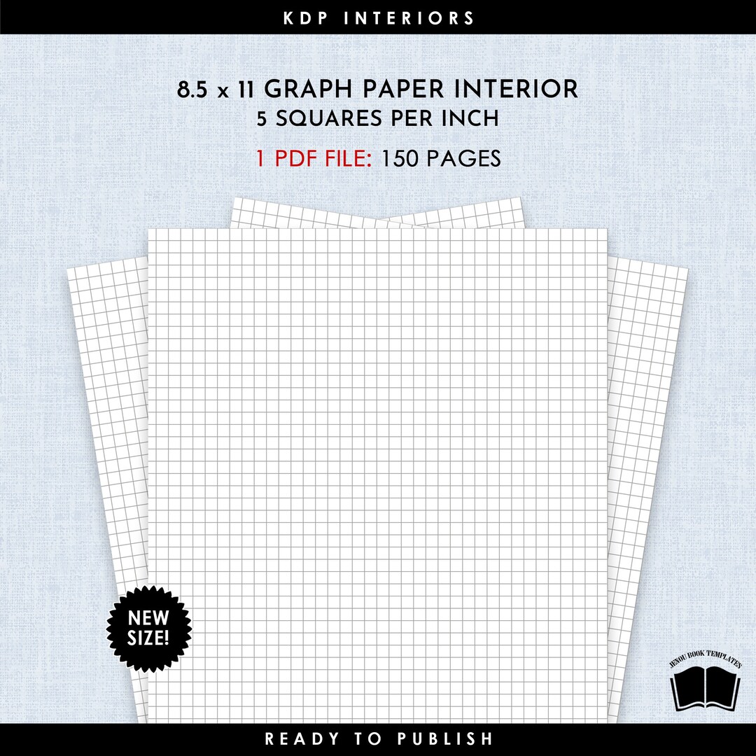 8.5 X 11 Graph Paper With 5 Squares per Inch Interior Has a 150 Page ...