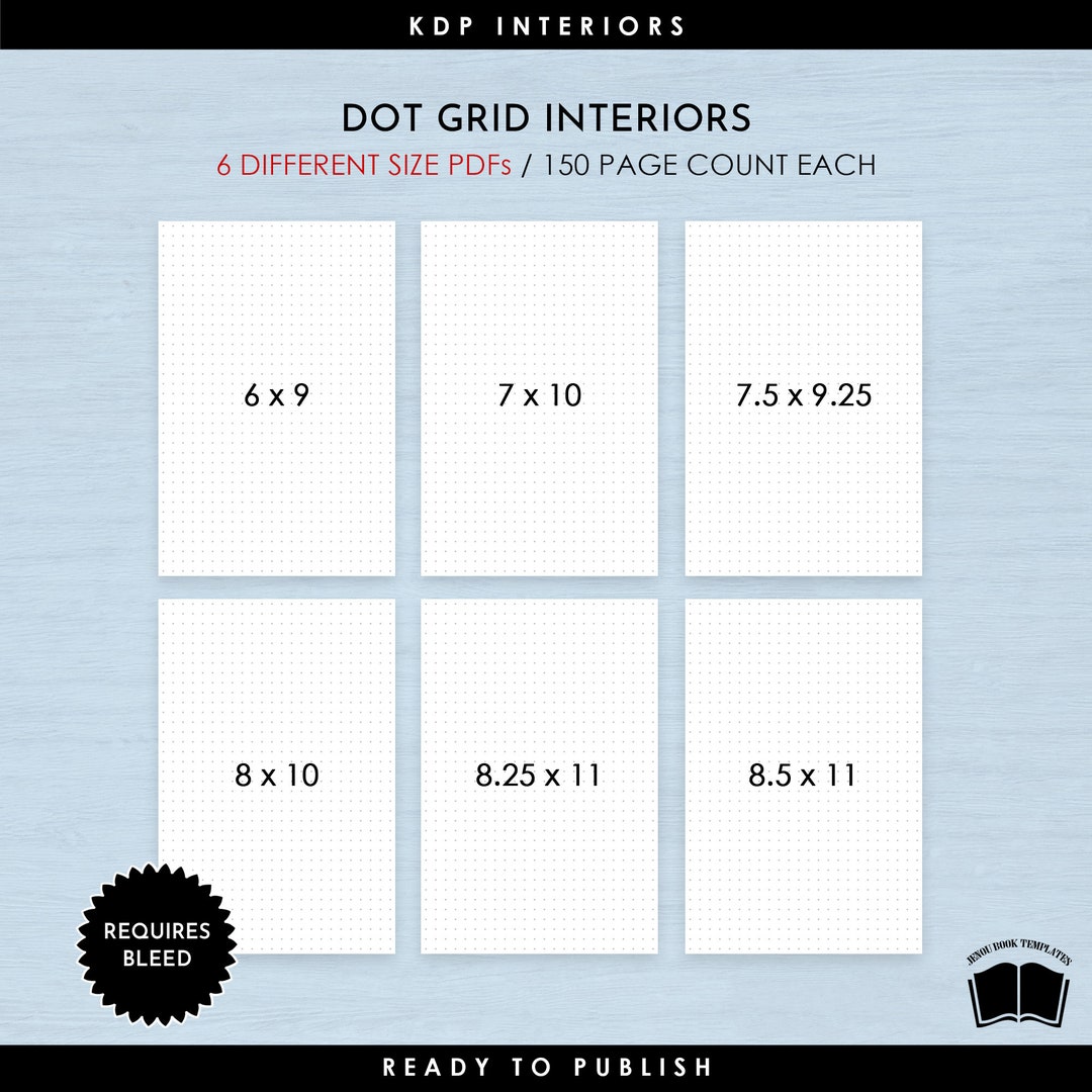 Dot Grid Interiors in 6 Different Sizes, Dot Grid Interior Files in 150 ...