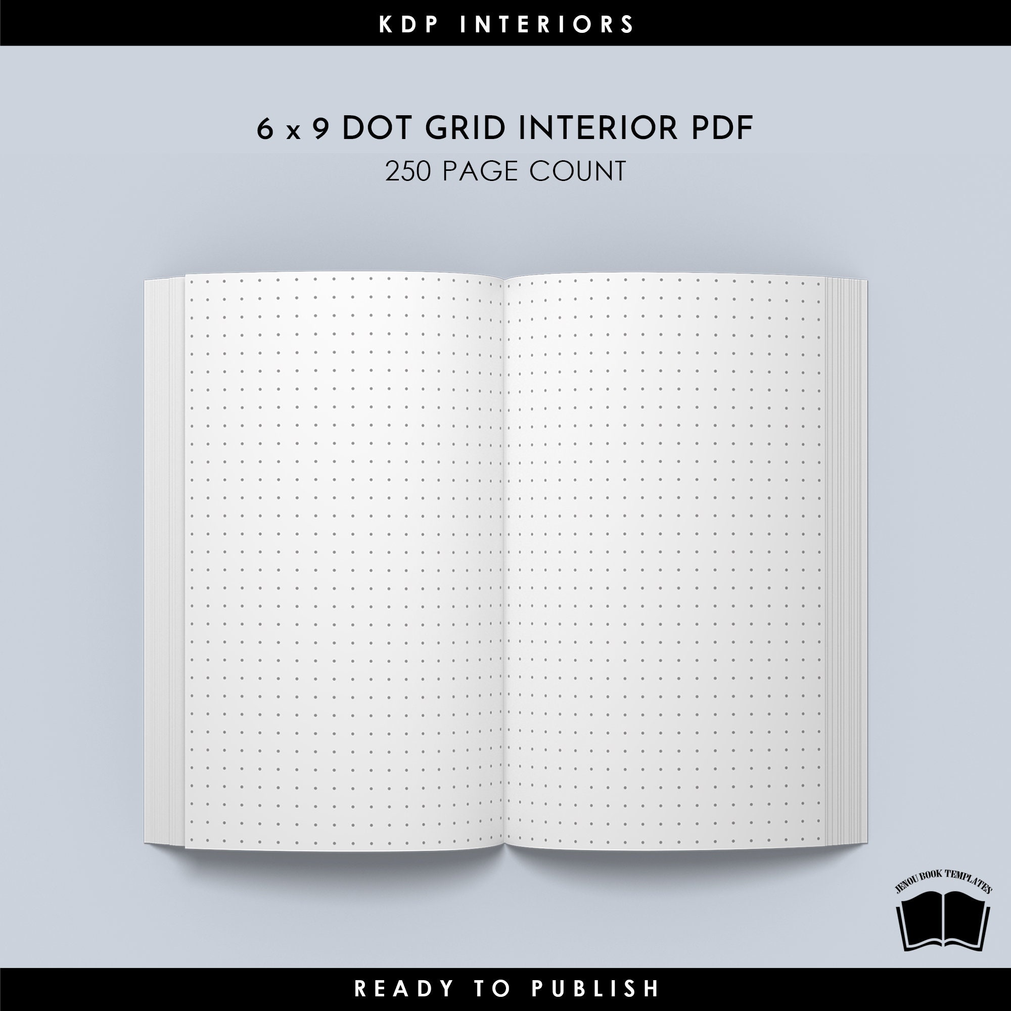 6 X 9 Dot Grid Interior in 250 Page Count, KDP Low Content Dot Grid ...
