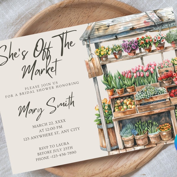 She's off the Market Bridal Shower Invitations - Etsy