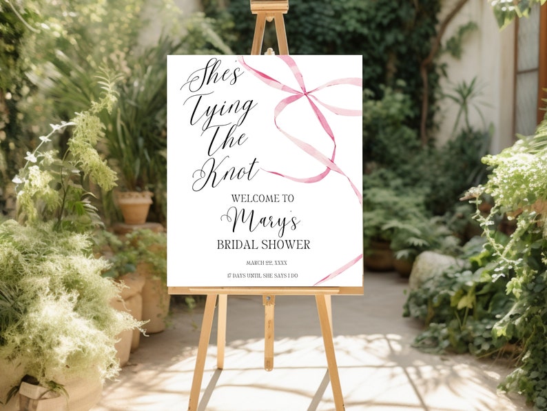 Shes Tying the Knot Themed Bridal Shower, Customizable Canva Template ...