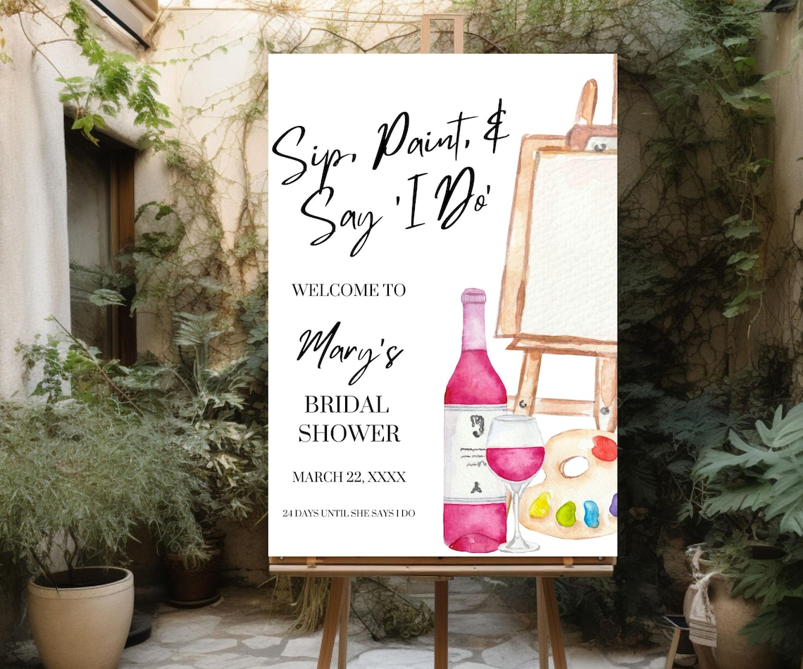 Sip, Paint, and Say I Do Bridal Shower, Sip & Paint Bridal Shower ...