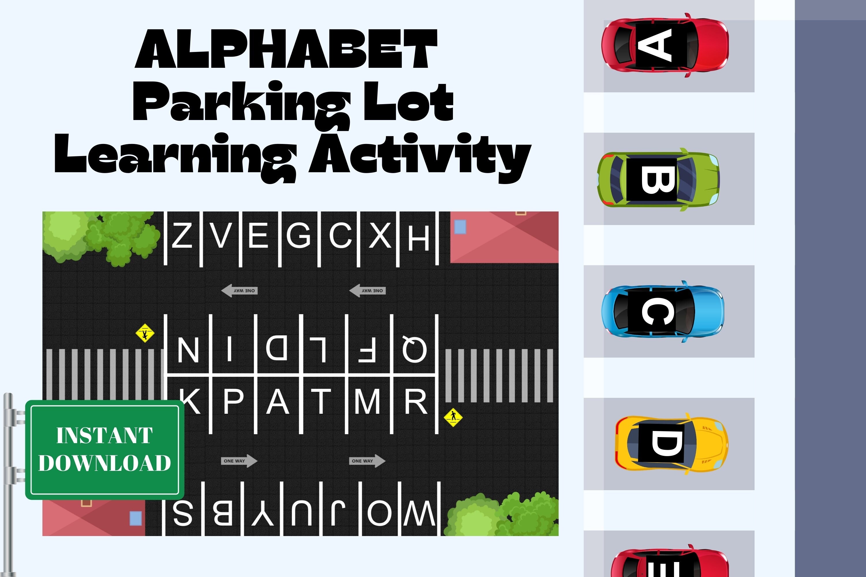 Alphabet Parking Lot Printable Fun Educational Activity for Kids ...
