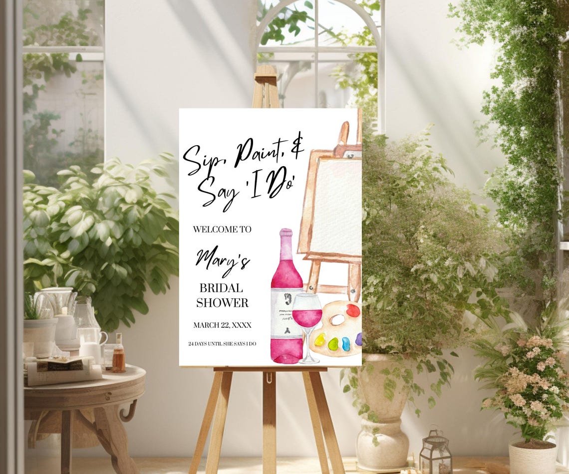 Sip, Paint, and Say I Do Bridal Shower, Sip & Paint Bridal Shower ...