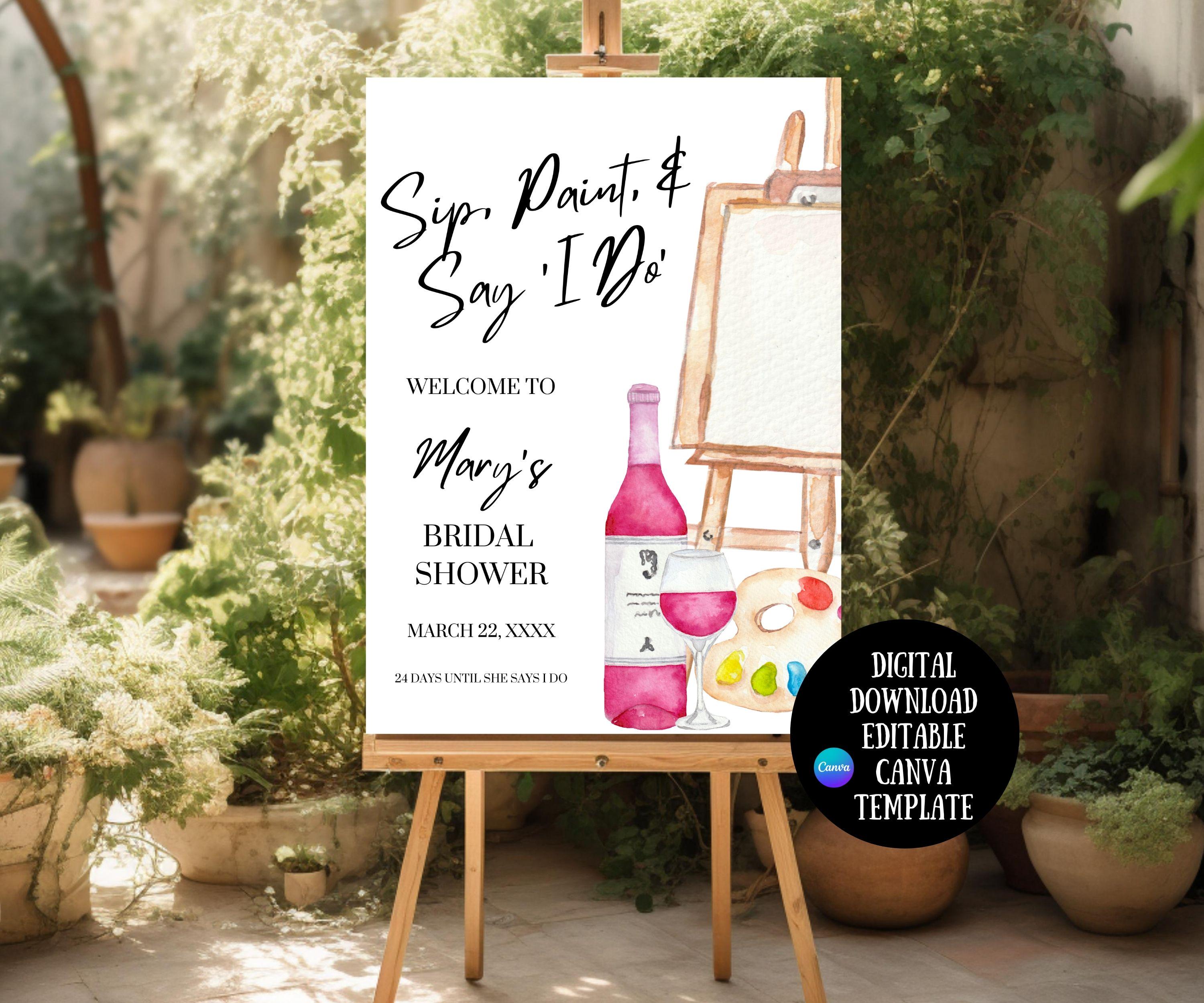Sip, Paint, and Say I Do Bridal Shower, Sip & Paint Bridal Shower ...