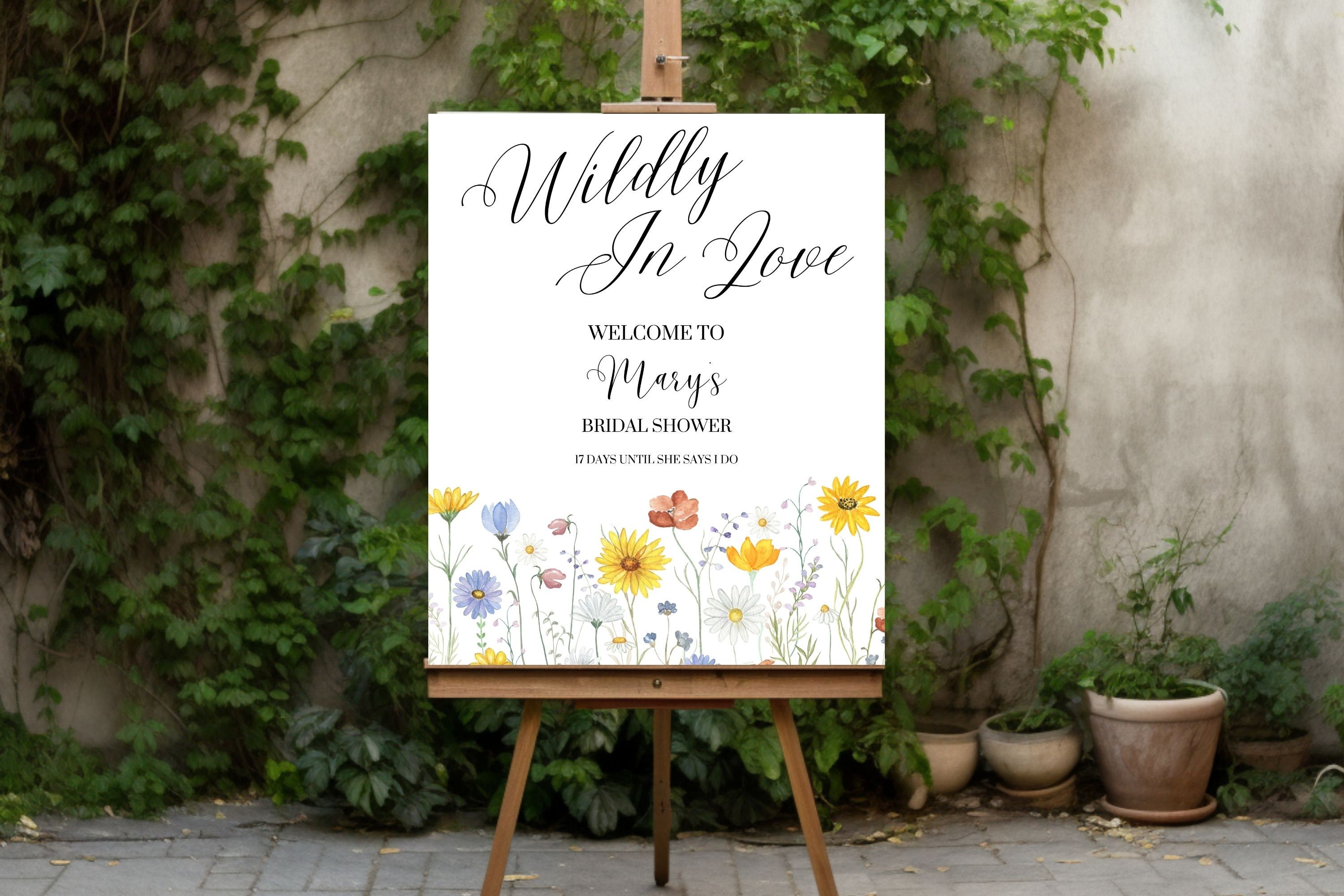 Wildly in Love Bridal Shower Decor, Wildflower Bridal Shower Sign ...