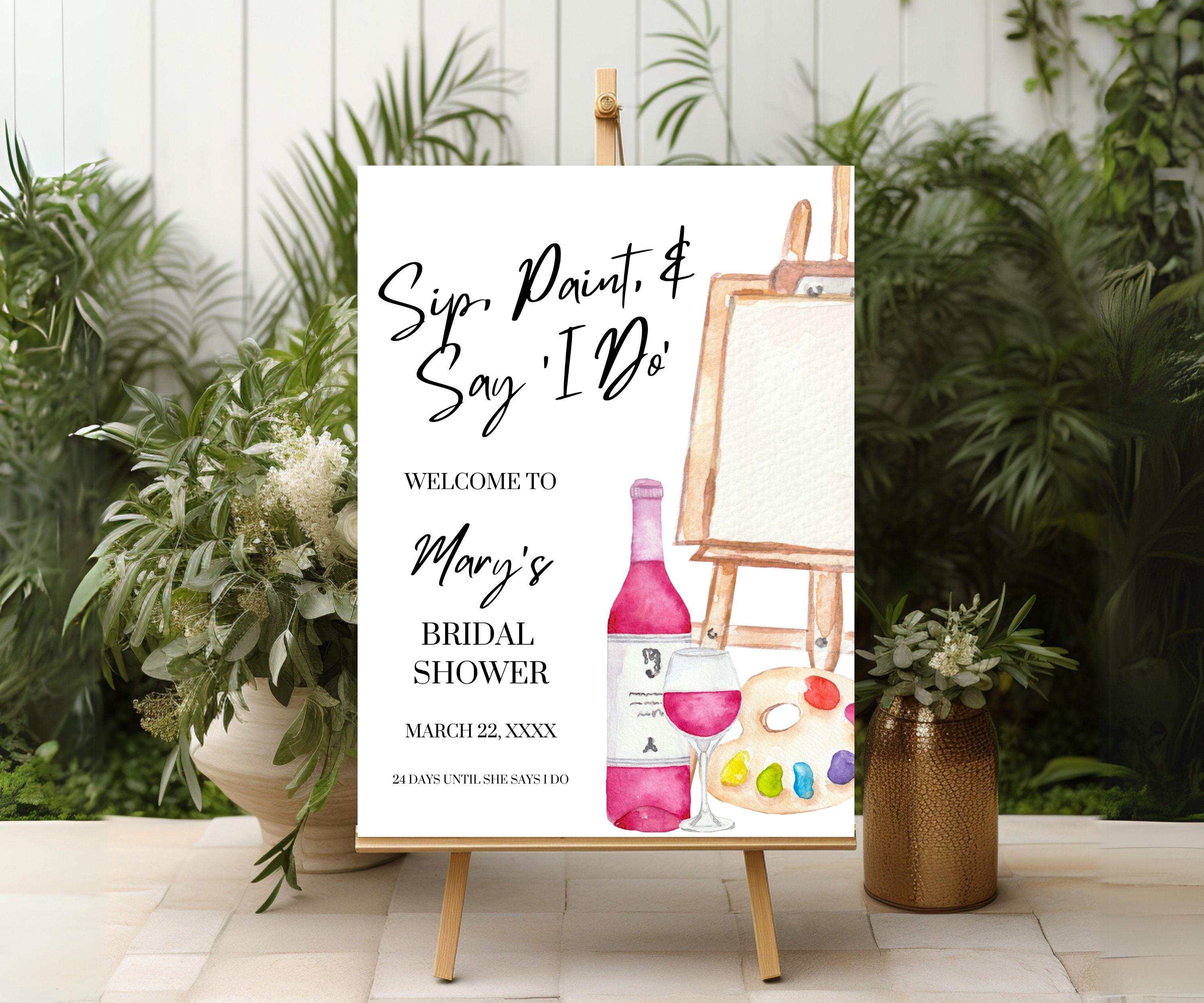 Sip, Paint, and Say I Do Bridal Shower, Sip & Paint Bridal Shower ...