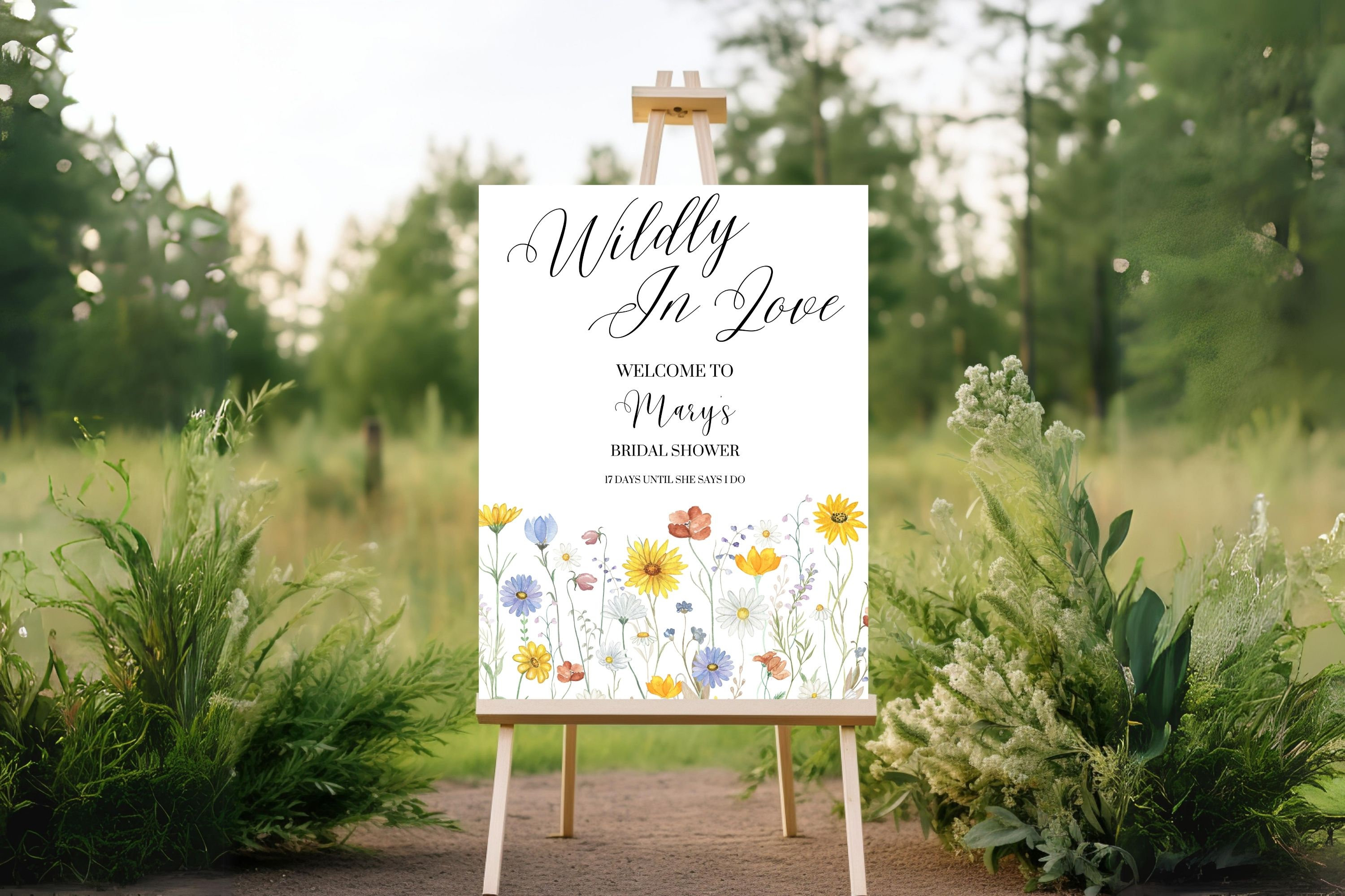 Wildly in Love Bridal Shower Decor, Wildflower Bridal Shower Sign ...