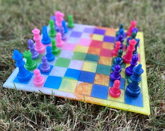Rainbow Chess Set | Etsy