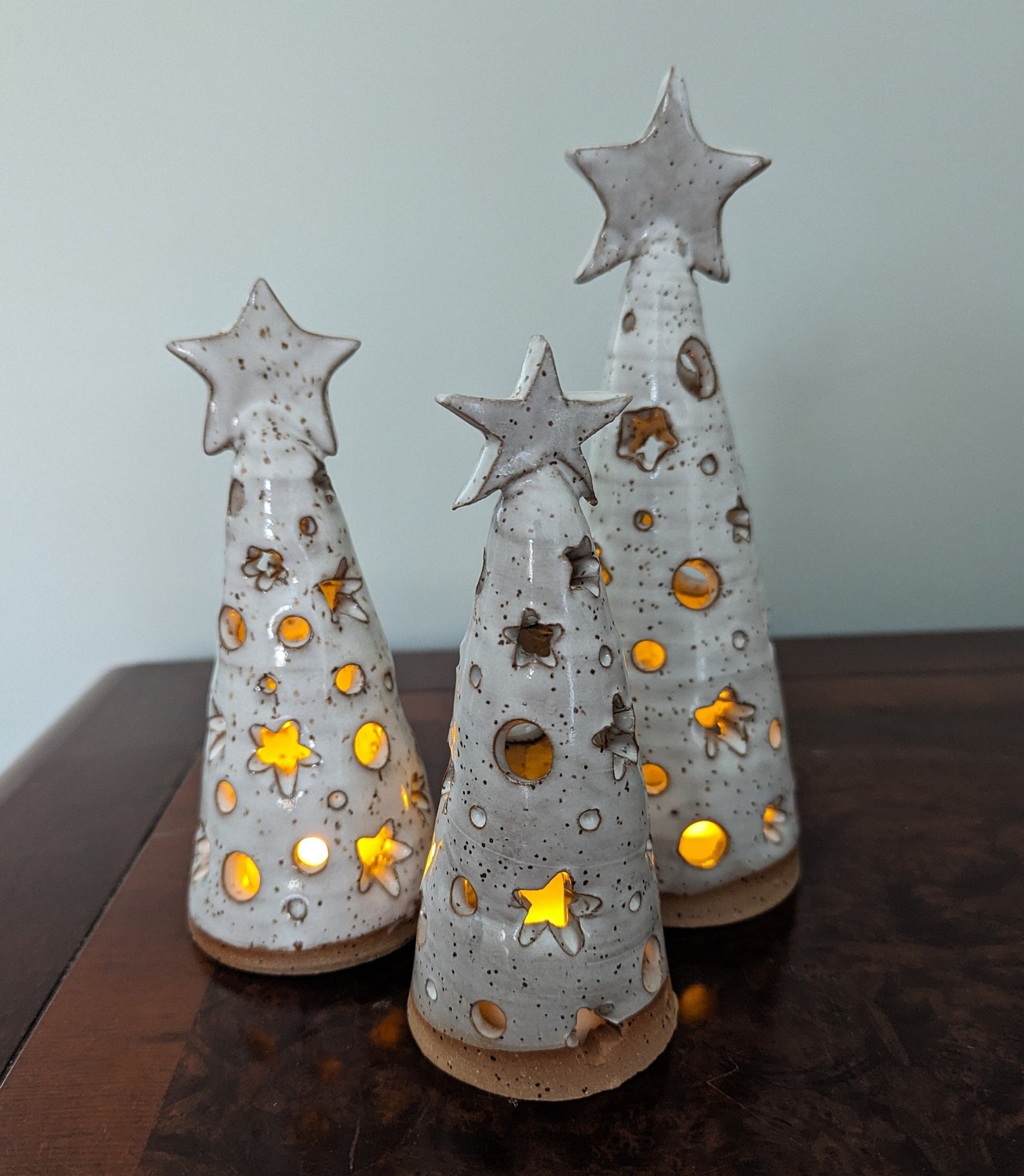 Ceramic Christmas Tree Holiday Votives - Etsy