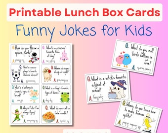 Lunchbox Joke Cards Printable Joke of the Day Back-to-school Digital ...