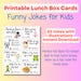 Lunchbox Joke Cards Printable Joke of the Day Back-to-school Digital ...