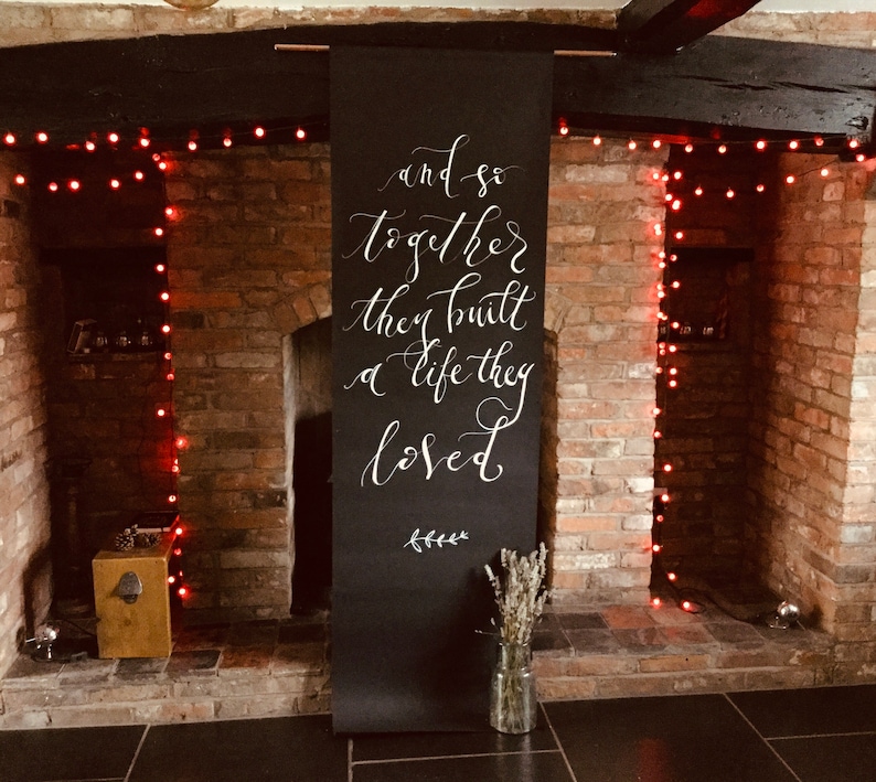 Custom Calligraphy Wedding Banner/ Wedding Back Drop / Celebration ...