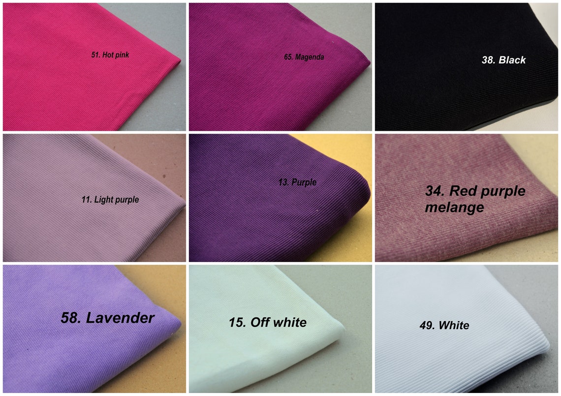 20 X 100 Cm Rib Knit Fabric Stretch Ribbing Fabric for Cuffs - Etsy