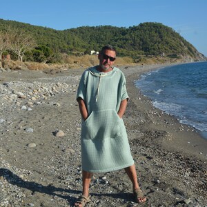 Men Poncho Surf, Changing Robe, Bathrobe Waffle Cotton - Etsy