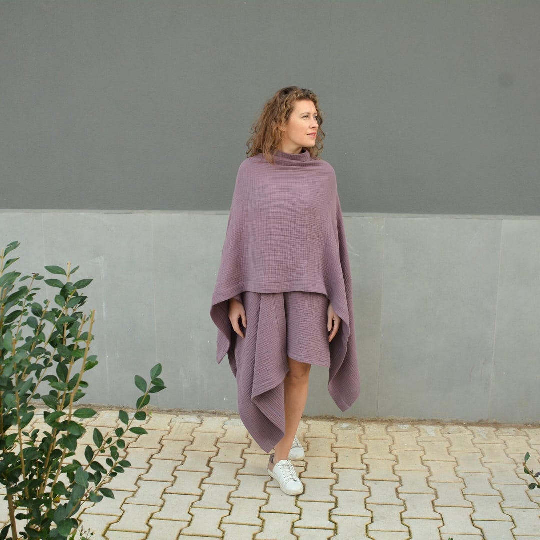 Large Poncho Shawl Wrap Plus Size Ruana - Etsy