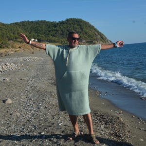 Men Poncho Surf, Changing Robe, Bathrobe Waffle Cotton - Etsy
