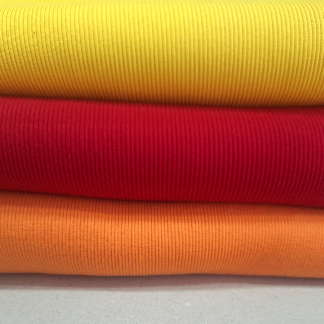 Cotton Spandex Rib Knit Fabric 20x120 Cm, 2x2 Ribbed Neckline, Cuff ...