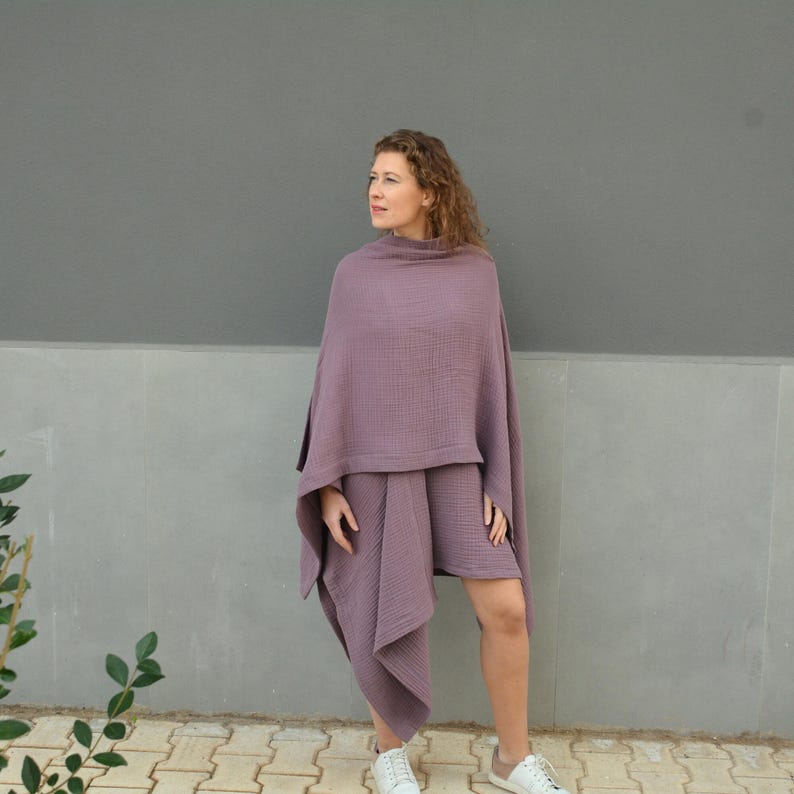 Large Poncho Shawl Wrap Plus Size Ruana - Etsy