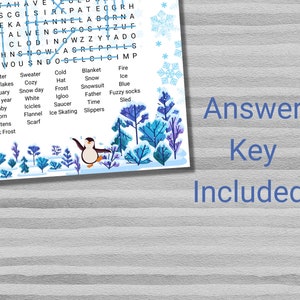 Winter Word Search, Printable Winter Word Search, DIY Winter Word ...