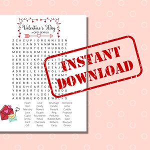 Valentine's Day Word Search, Valentine's Day Word Search Game, Word ...