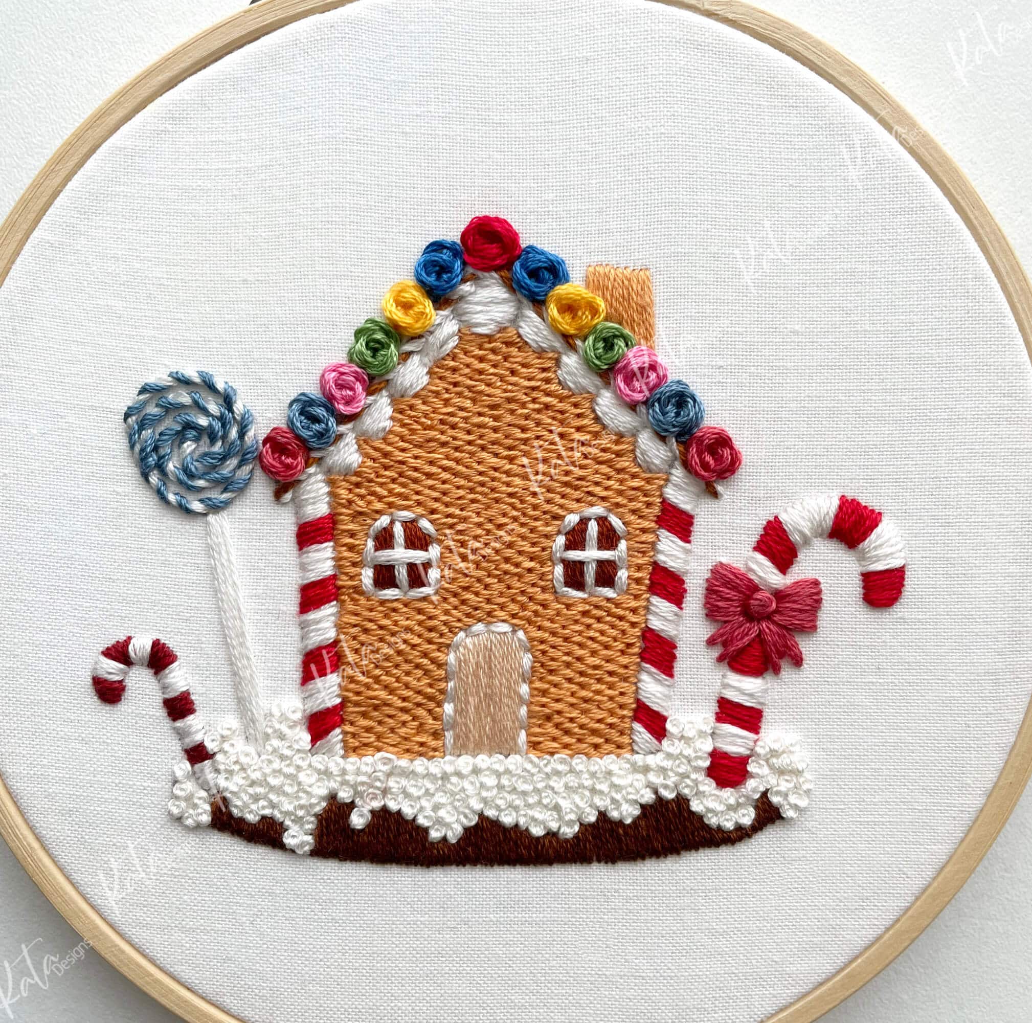 Gingerbread House Embroidery Pattern Christmas Holiday Hand - Etsy UK